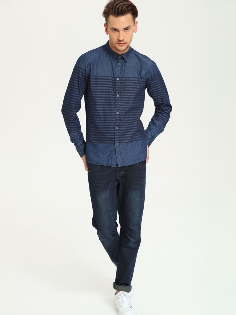 TOP SECRET ανδρικο τζιν πουκαμισο ριγε - OnlyJeans.gr