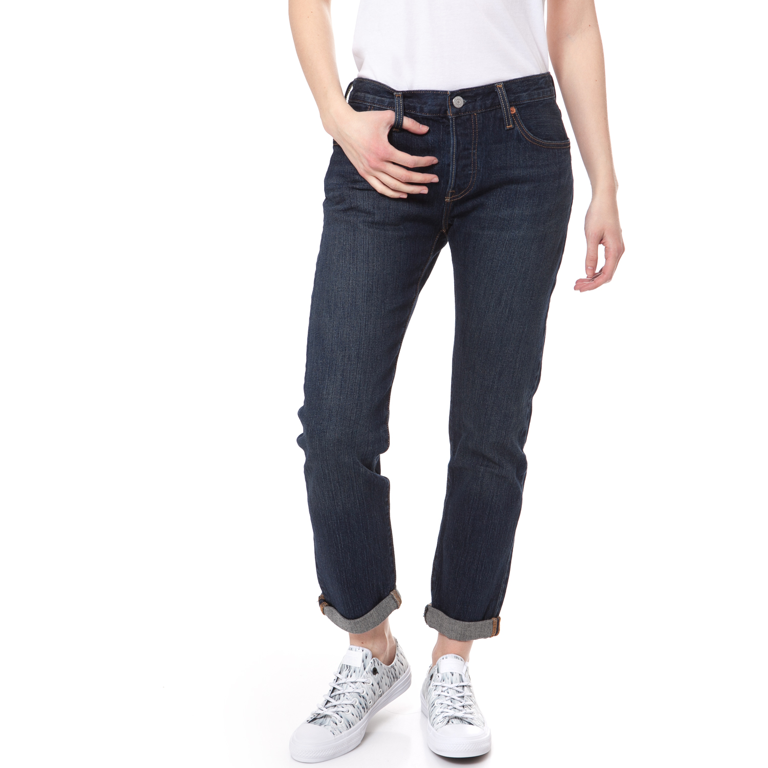 Γυναικείο τζιν παντελόνι Levi's 501 CT σκούρο μπλε