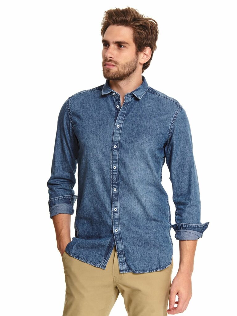 Μπλε Ανδρικο Jean Πουκαμισο - TOP SECRET - OnlyJeans.gr